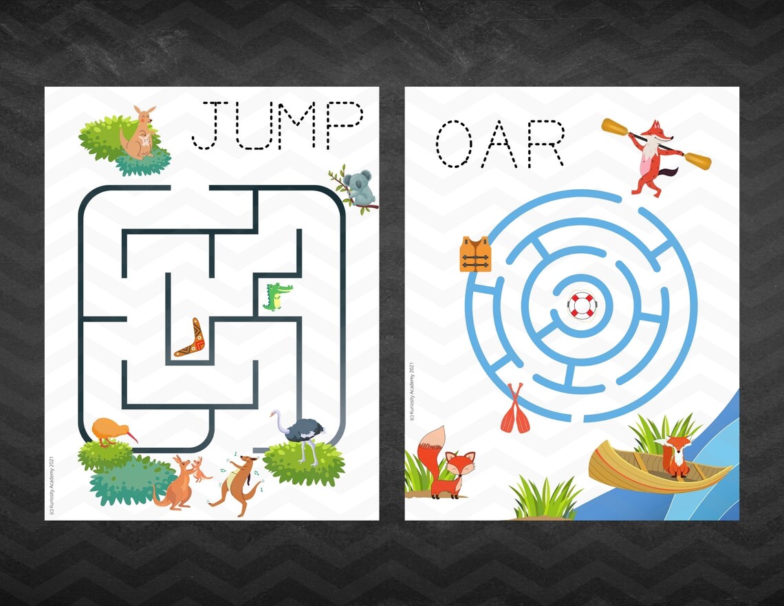 ABC Alphabet Maze Printable Puzzle Tracing Worksheet for - Etsy