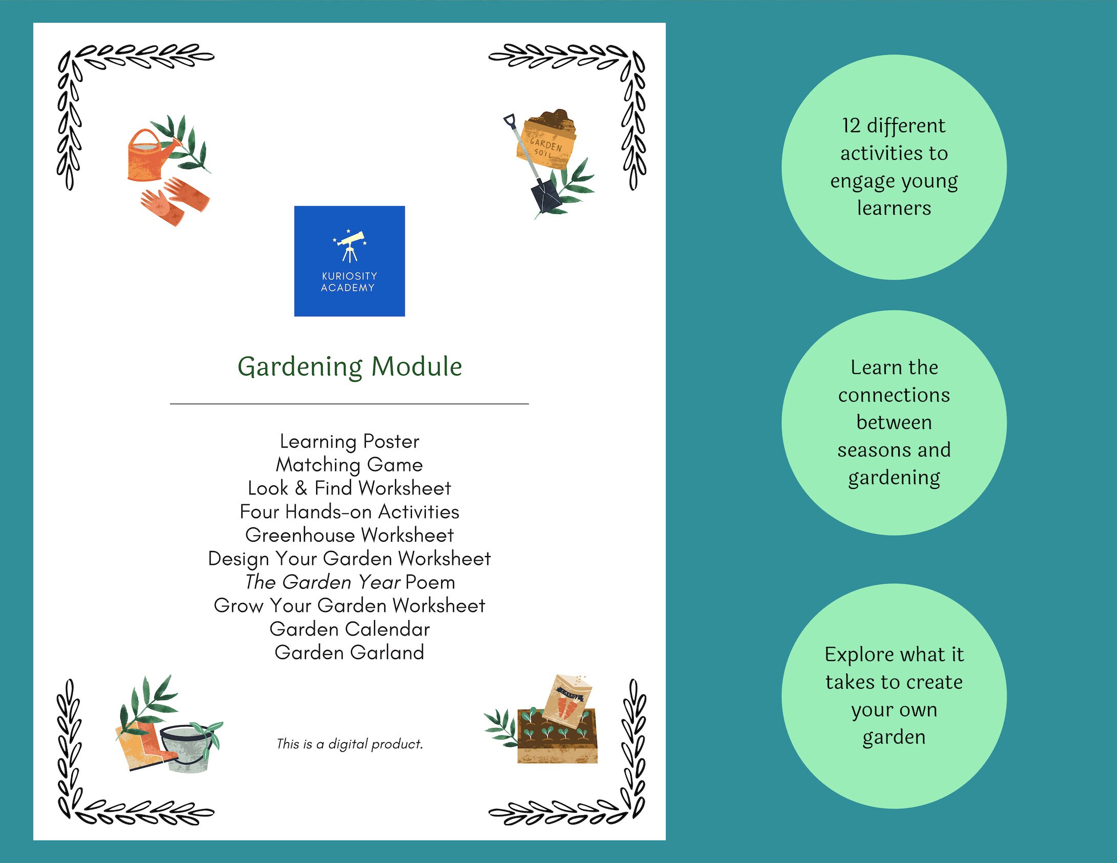 Printable Spring Gardening Homeschool Bundle With Matching Game, Look ...