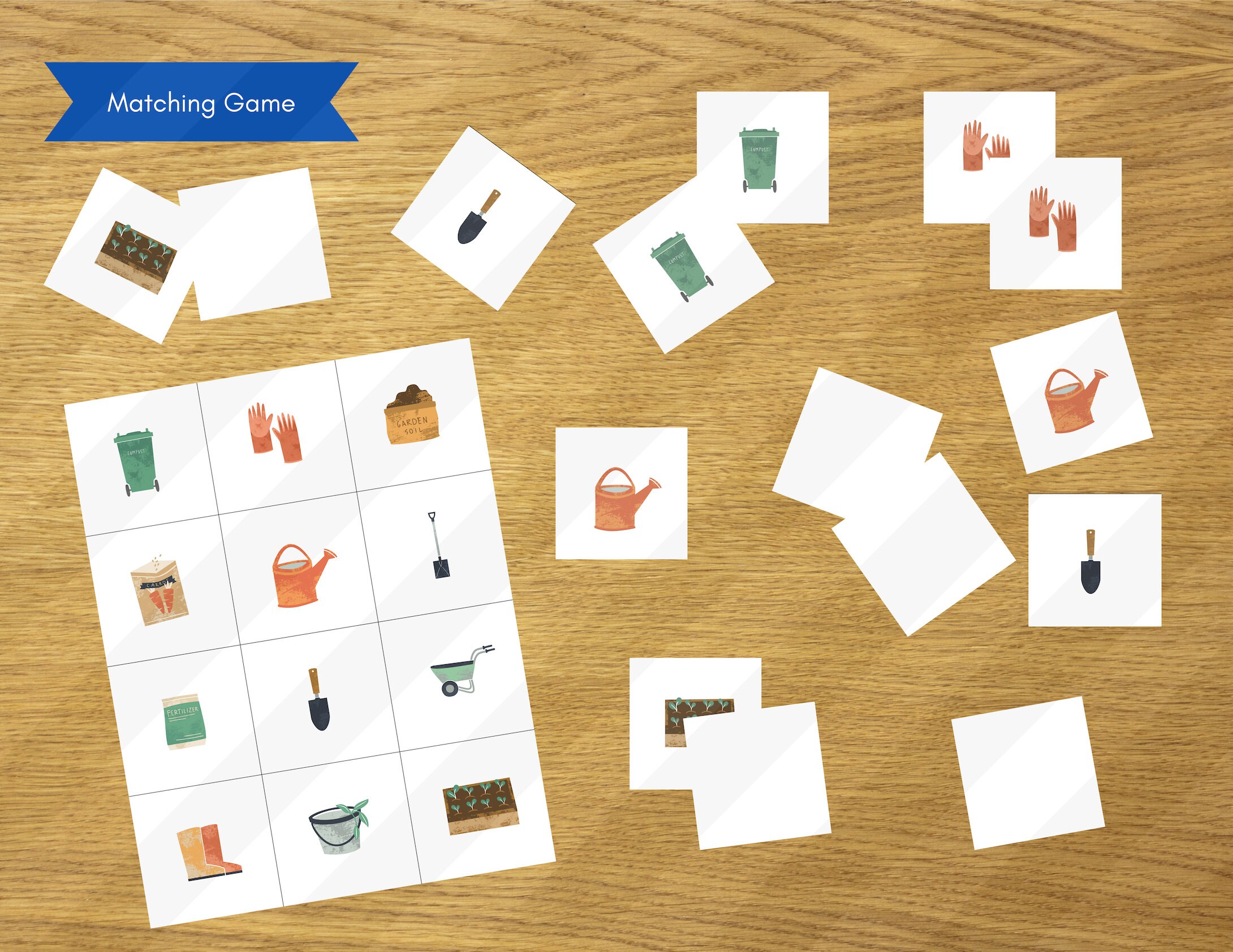 Printable Spring Gardening Homeschool Bundle With Matching Game, Look ...