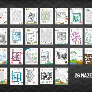 ABC Alphabet Maze Printable Puzzle Tracing Worksheet for Kindergarten ...