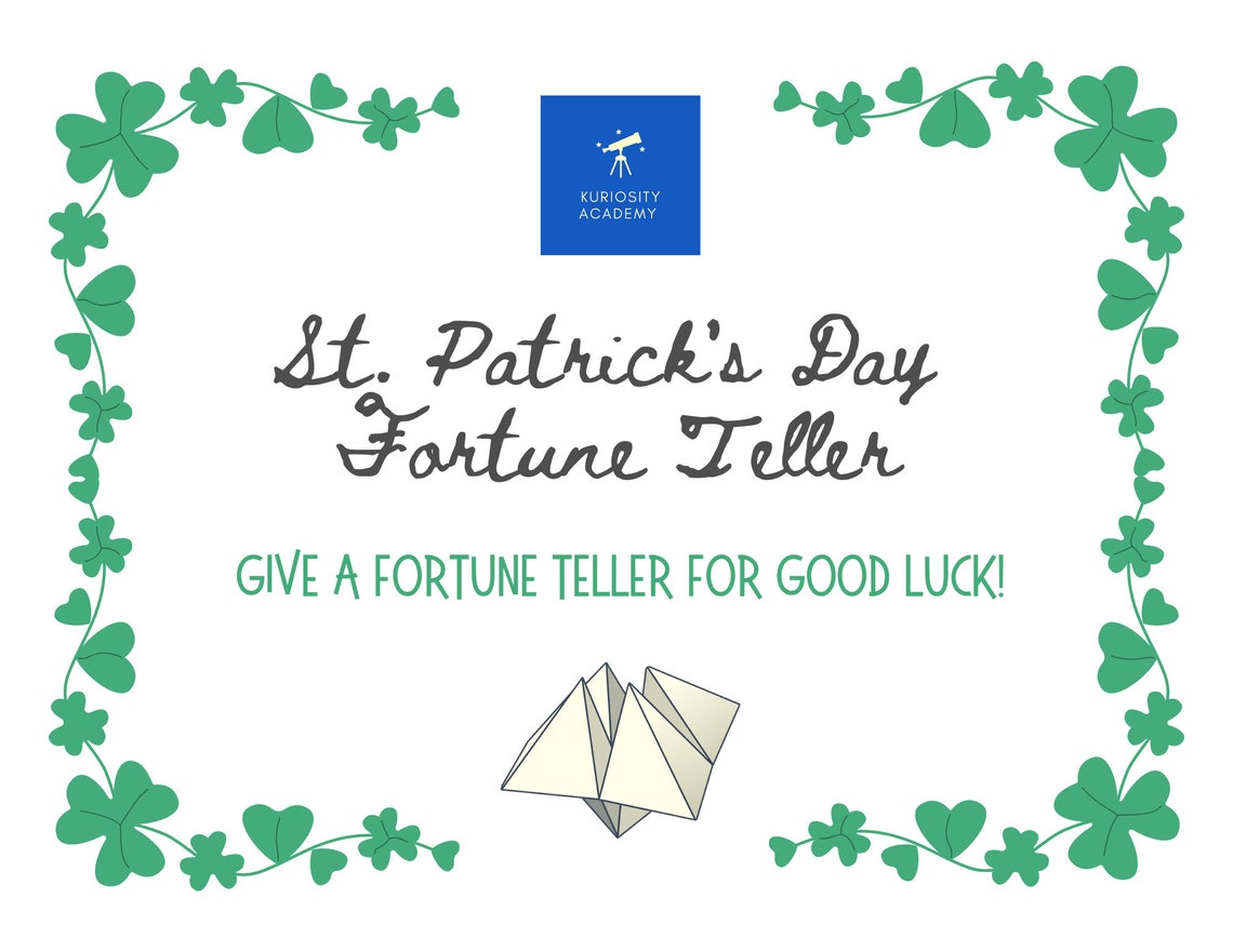 St. Patrick's Day Printable Fortune Teller - Etsy