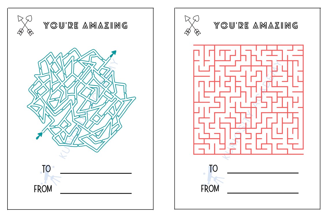 Printable Maze Puzzle Valentine for Kids - Etsy