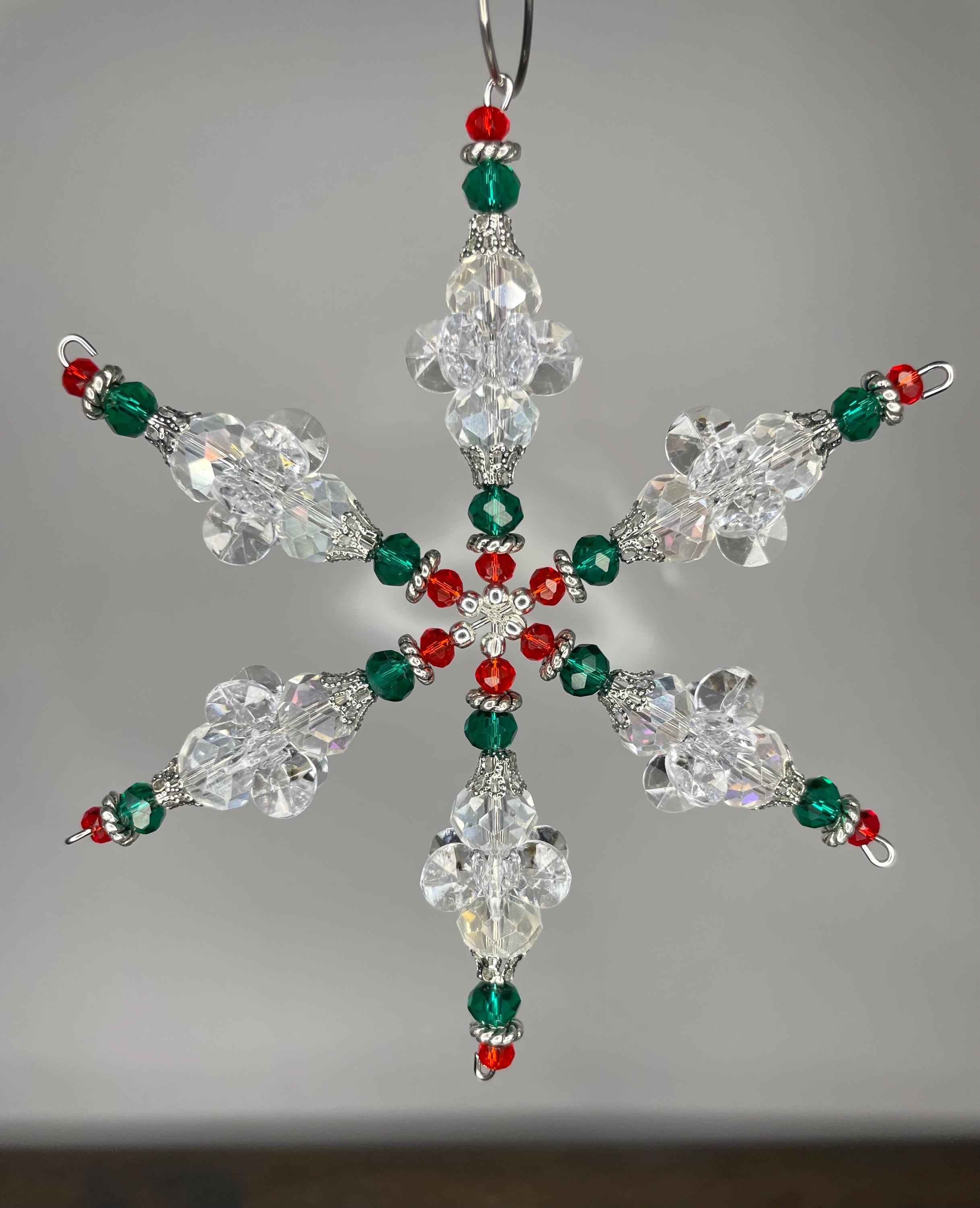 Christmas Cheer Snowflake Christmas Tree Ornament Red and Green - Etsy