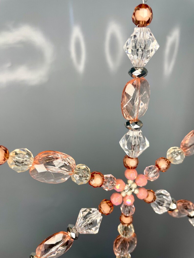 Elegant Pink and Silver Snowflake - Etsy