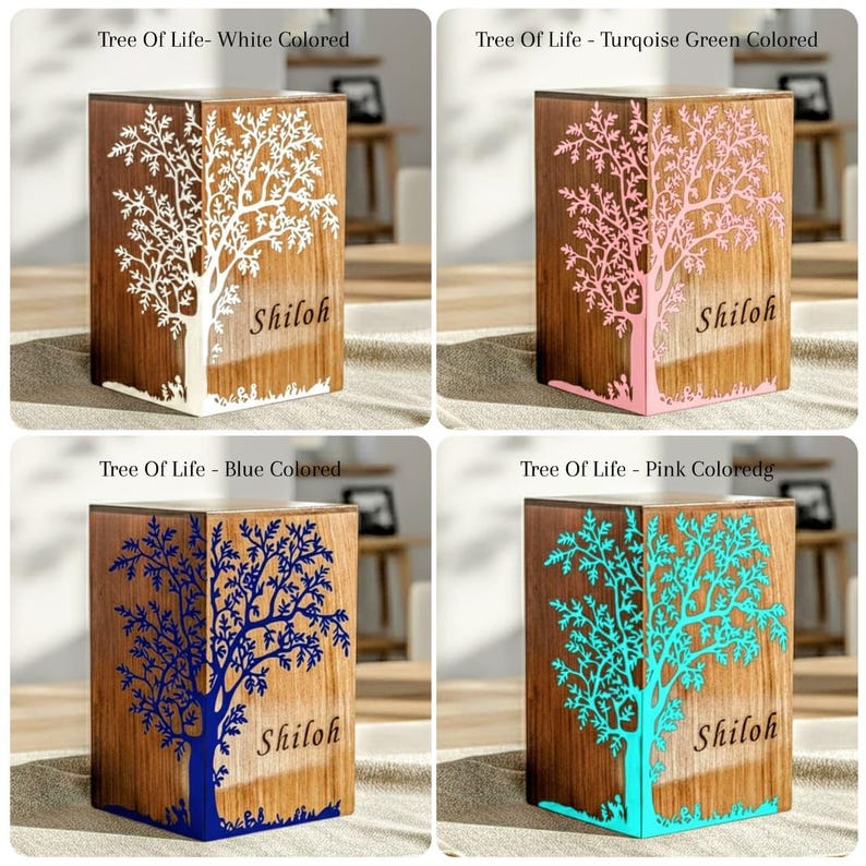 Tree of Life Custom Handmade Urn - Wooden Urns for Human Ashes ...