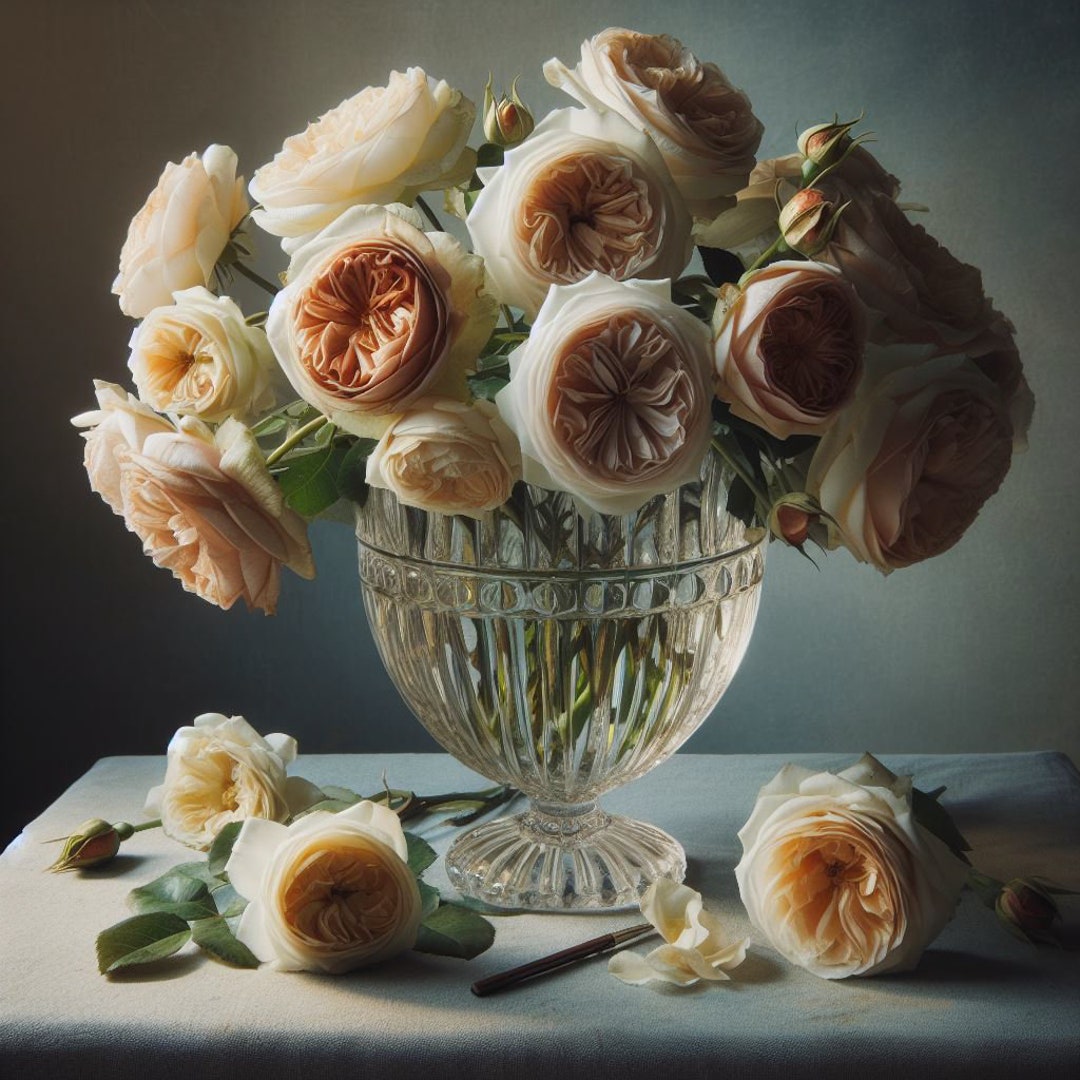 English Roses Still Life (cross Stitch Pattern Only) - Etsy