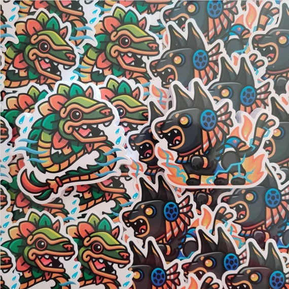 2 Stickers Quetzalcoatl & Xolotl aztec Gods - Etsy