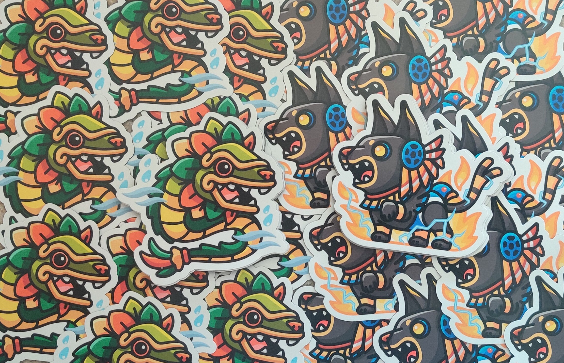 2 Magnets Quetzalcoatl & Xolotl aztec Gods - Etsy