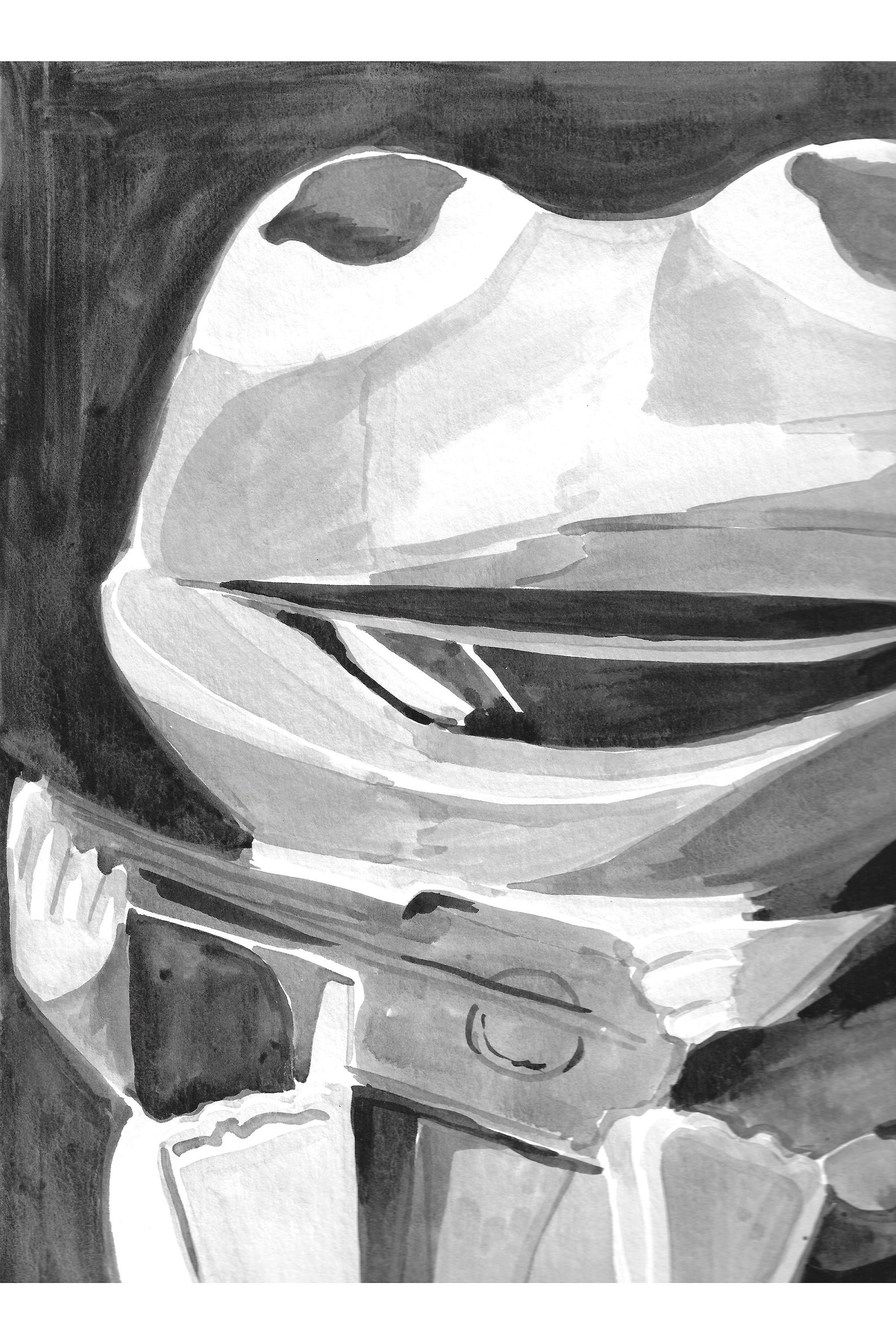 Kermit Art, Kermit the Frog Playing Banjo Black and White Ink Painting ...