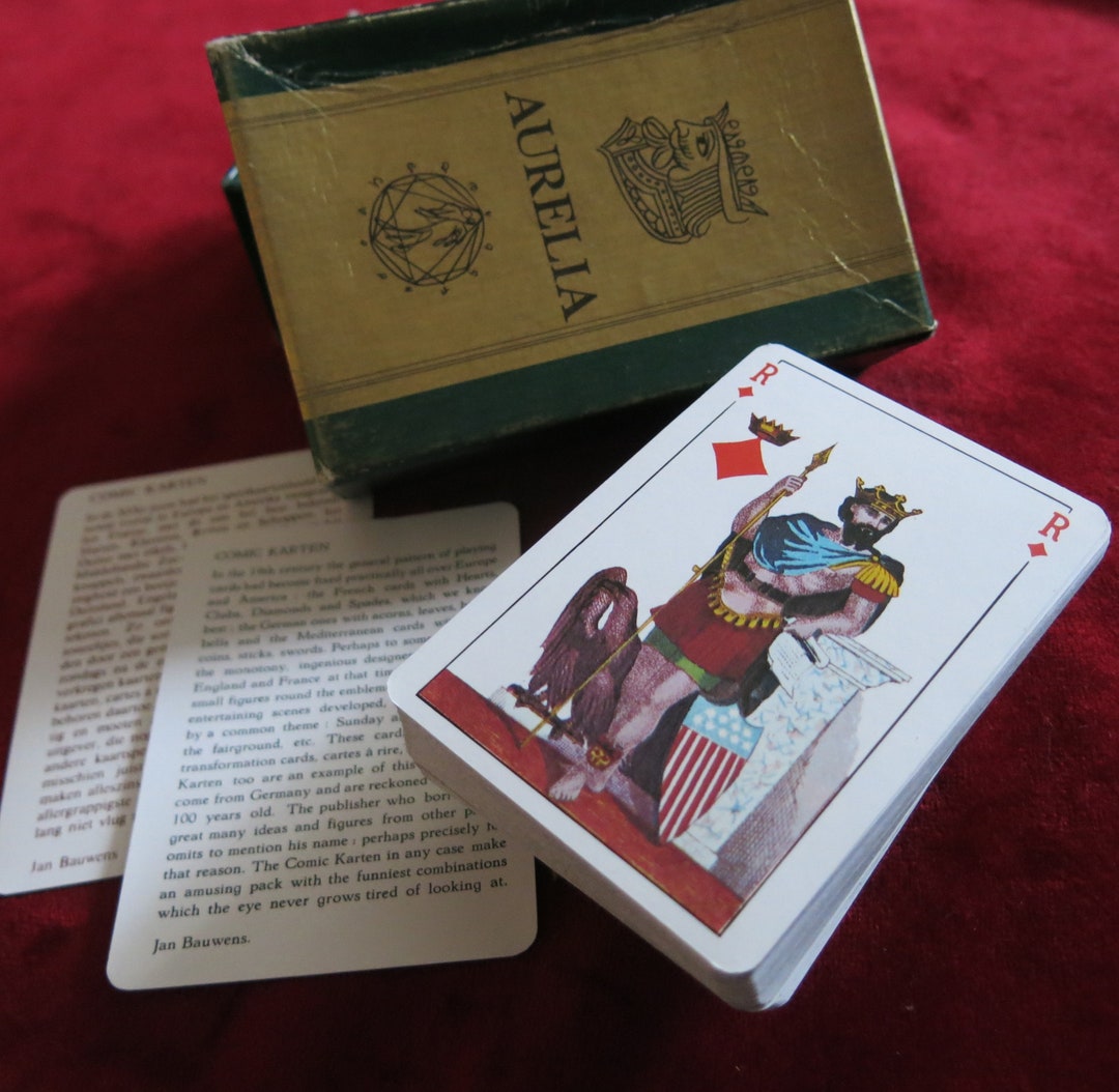 Vintage Comic Playing Cards Aurelia Poker Original Very Old Anciennes ...