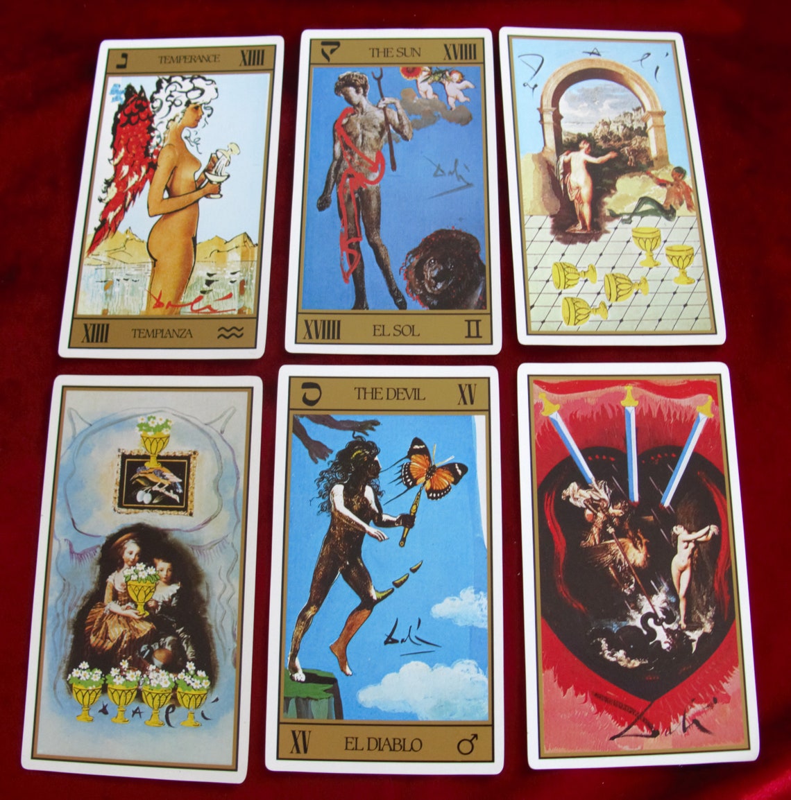 1980s Salvador Dali Tarot Deck Universal Dali Tarot Gold - Etsy Singapore
