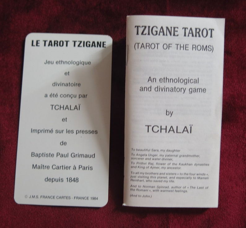 Tzigane Tarot of the Roms 1984 Tchalai - Etsy