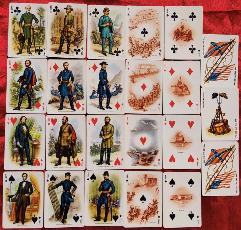 American Civil War 1998 Deck of Cards - COLLECTION - Abraham Lincoln ...