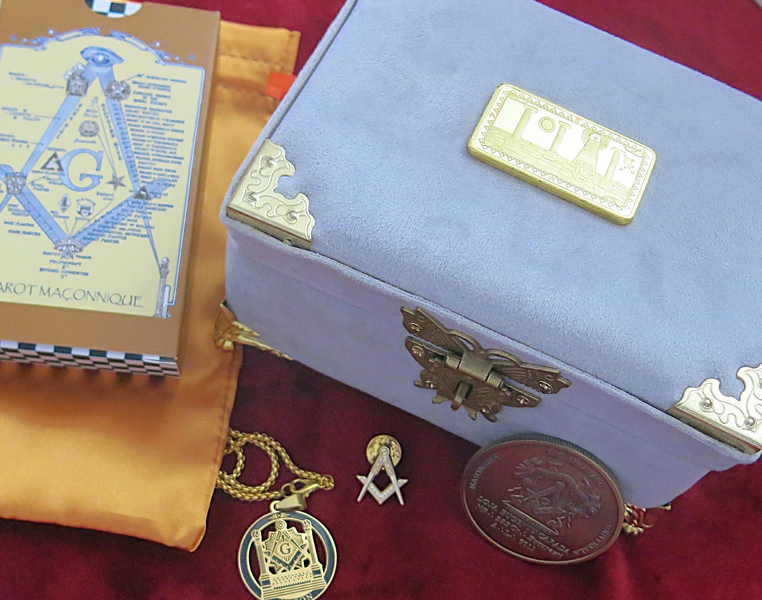 The Masonic Tarot + Handmade Grey Box | Mason Gifts | Mason Box ...
