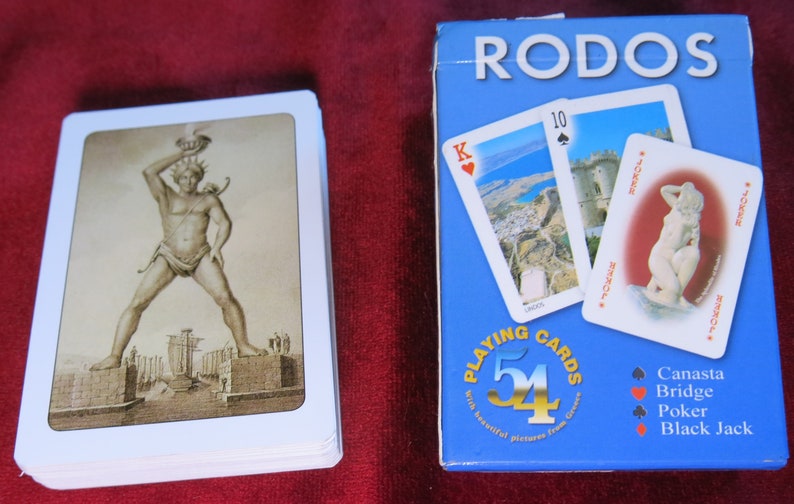 Vintage Rodos Island Playing Cards, Greek Souvenir Deck - Etsy