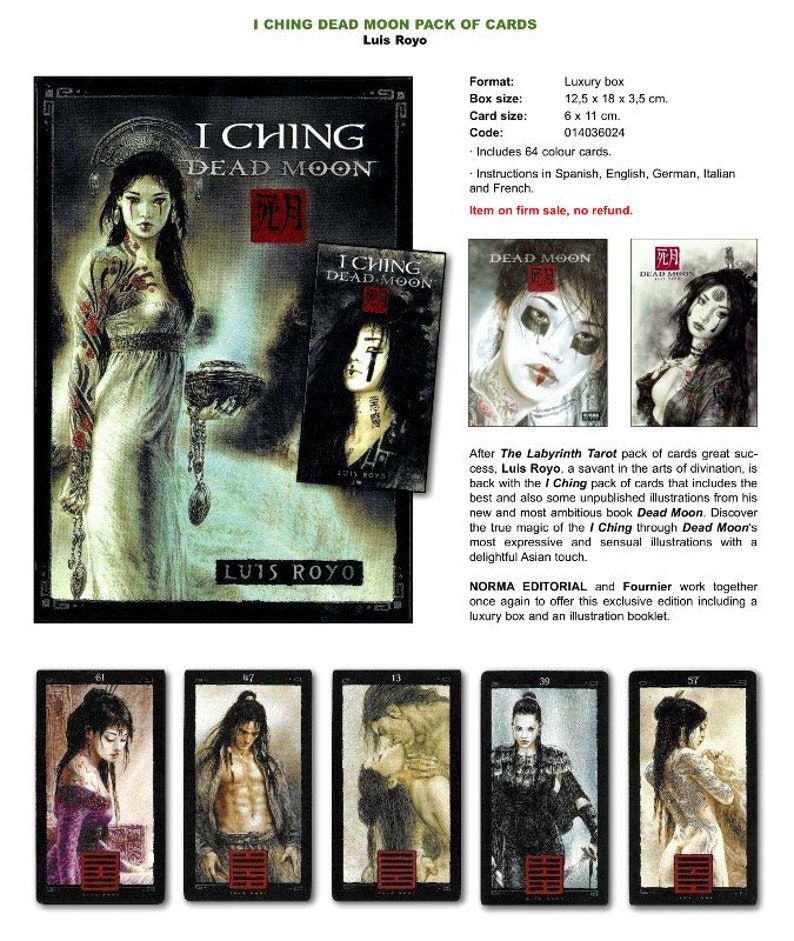 Luis Royo I Ching Dead Moon Tarot Luxury Box - Japanese Dark Goth ...