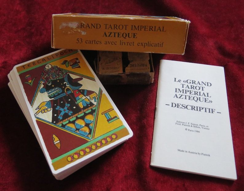 Aztec Tarot 1986 Piatnik - - Aztec Art Oracle Cards - Tarot Azteque - Etsy