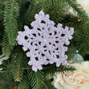 Handmade Lavender Crochet Snowflakes - Set of 5 | Unique Christmas ...