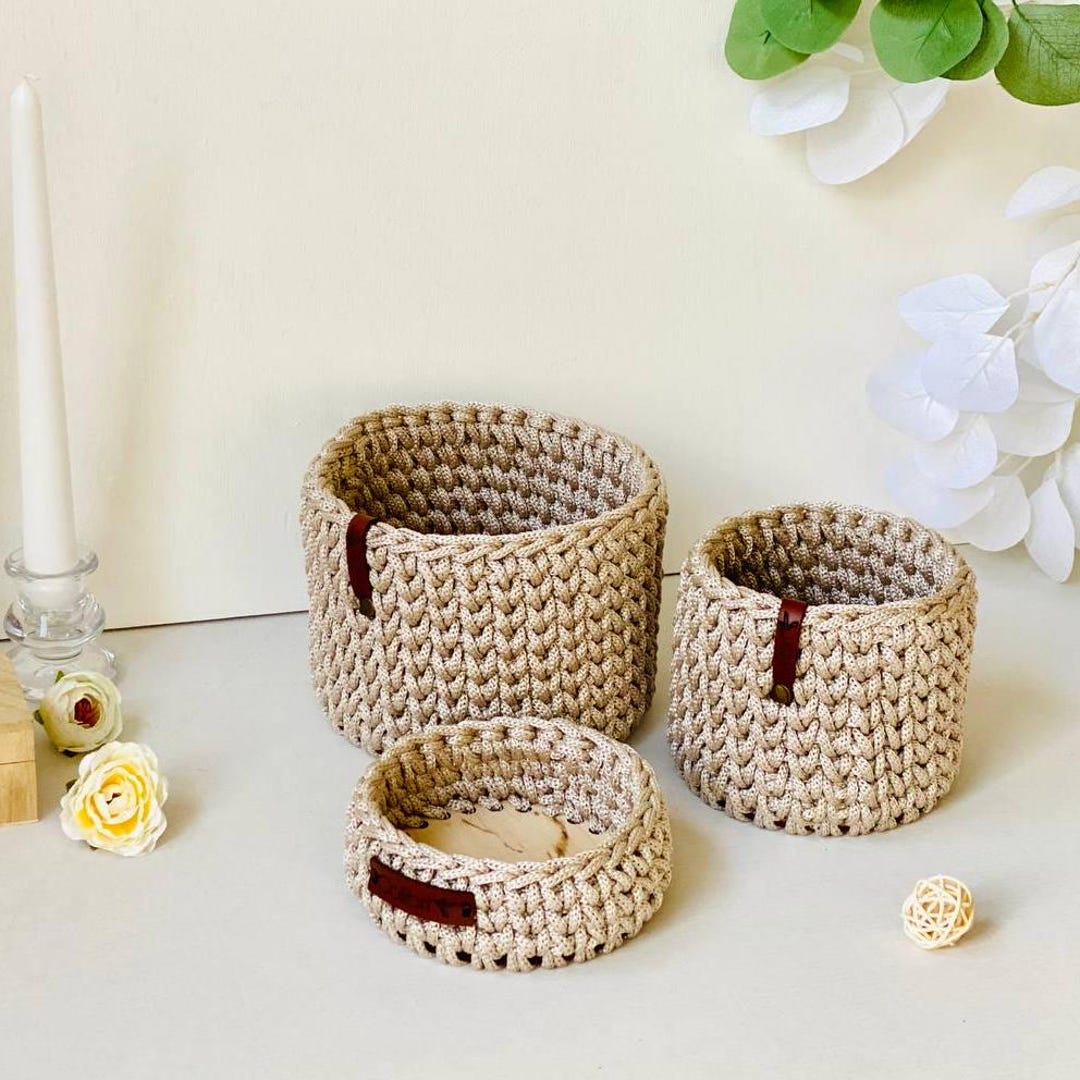 Handmade Basket, Crochet Basket, Luxury Basket, Decorative Basket, Gift ...