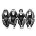 Monkey Print, Three Wise Monkeys, 3 Monkeys, Linocut, Limited Edition ...