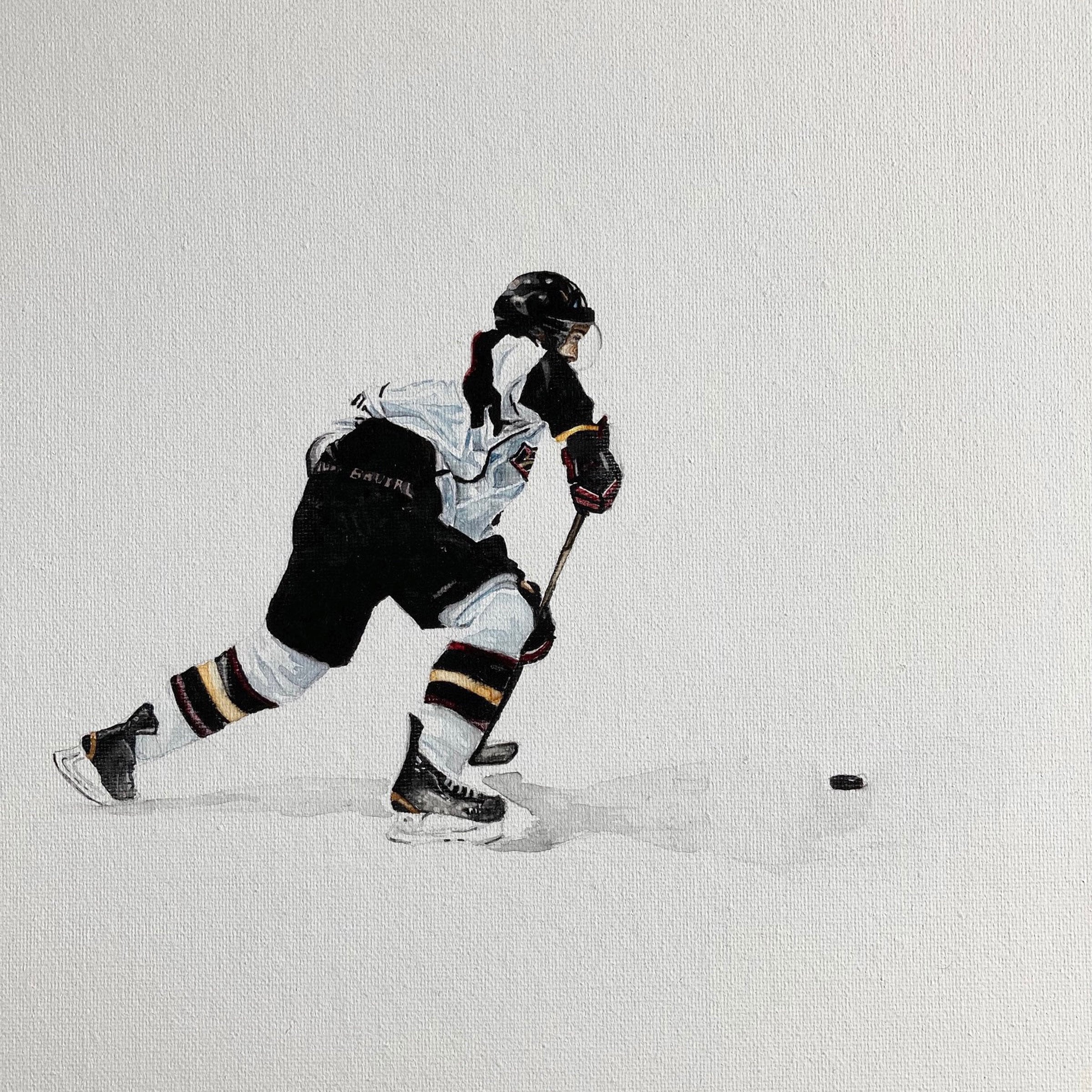 Original painting of hockey Art wall decor Minimalist style | Etsy