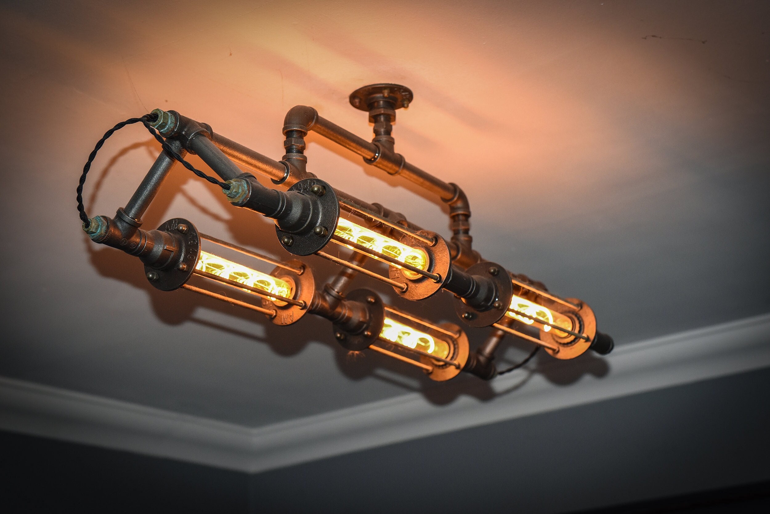 Industrial Ceiling Light - Etsy UK