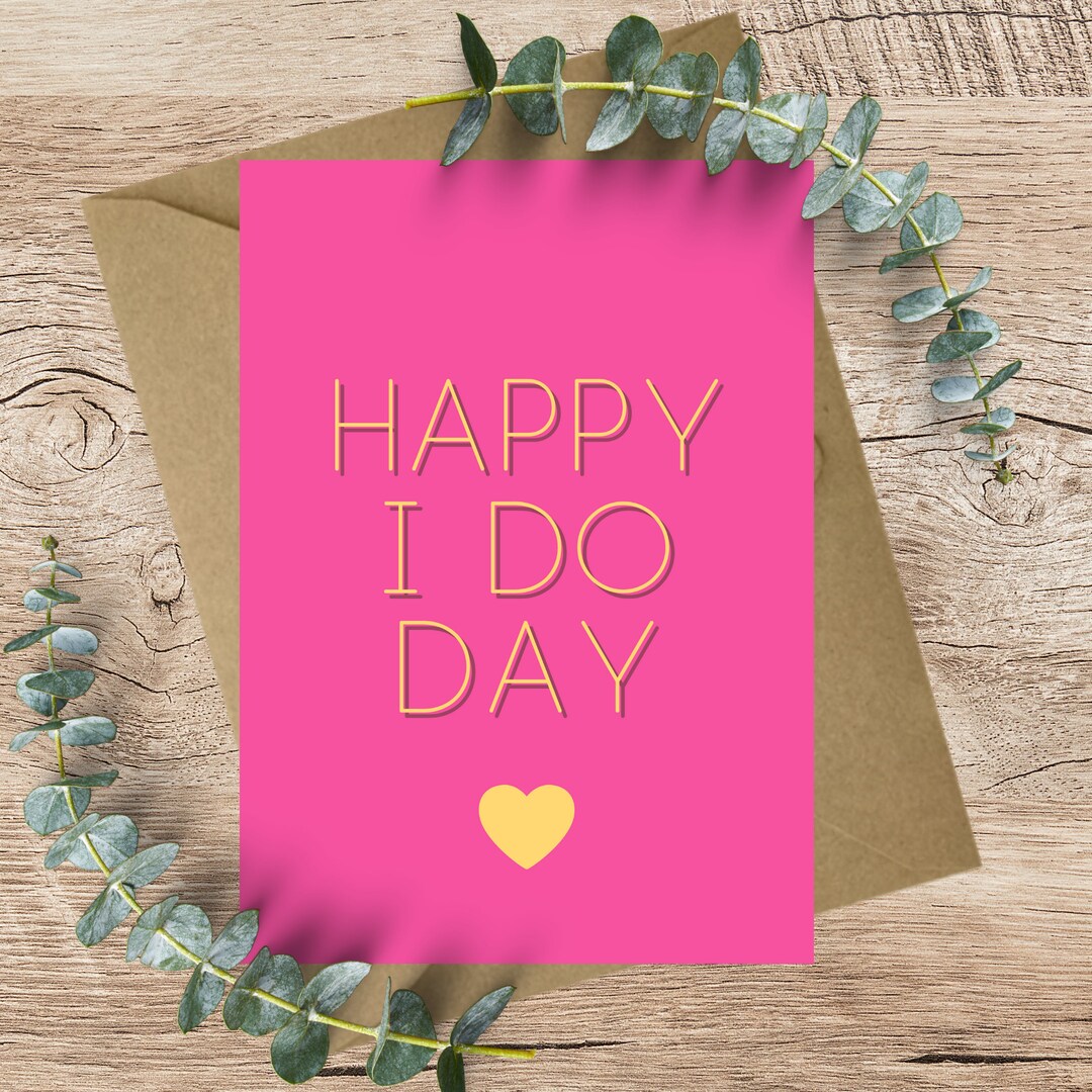 Happy I Do Day, Wedding Card - A6 Greeting Card - Etsy