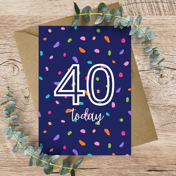 40th Birthday Card - Etsy