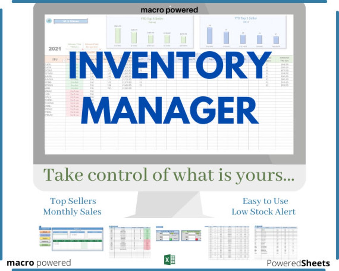 INVENTORY MANAGER - Inventory Spreadsheet, Inventory Tracker, Excel ...