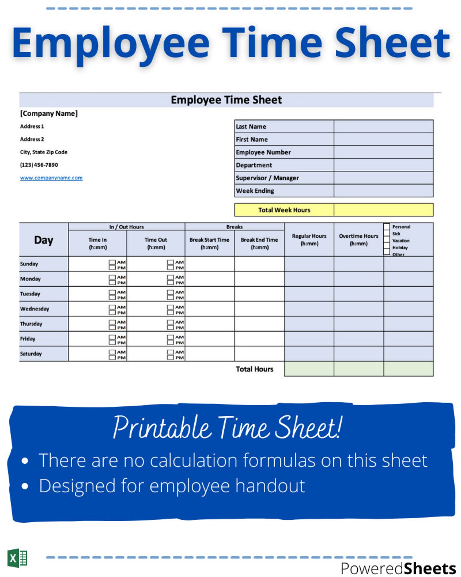 Employee Timesheet Time Sheet Time Sheet Template Weekly Timesheet