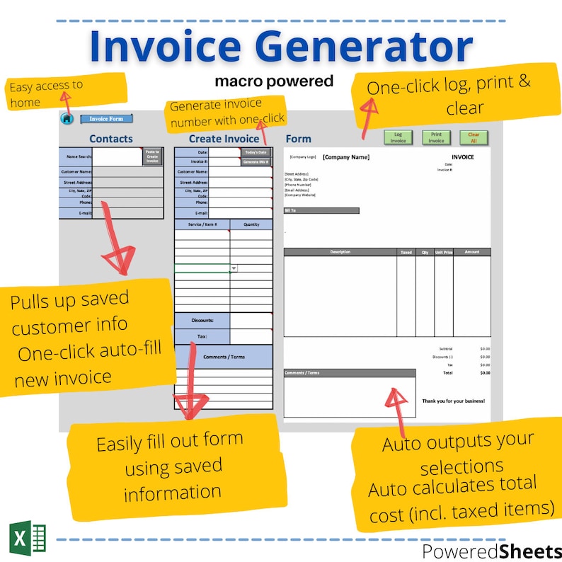 Invoice Generator Pro - Invoice Template, Invoice Creator, Excel ...