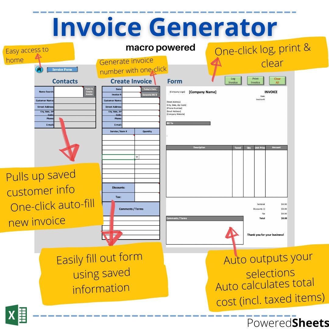 Invoice Generator Pro - Invoice Template, Invoice Creator, Excel ...