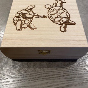 Wood Box Engraved - Terrapin Station - Dancing Turtles - Grateful Dead ...