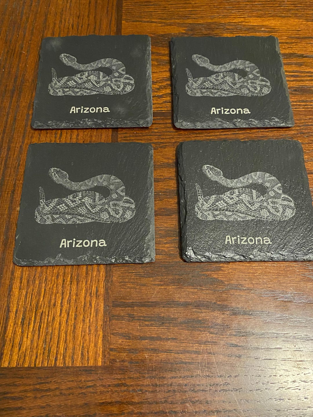 Arizona Slate Coasters Set of 4 Custom Laser Engraved Rattlesnake - Etsy