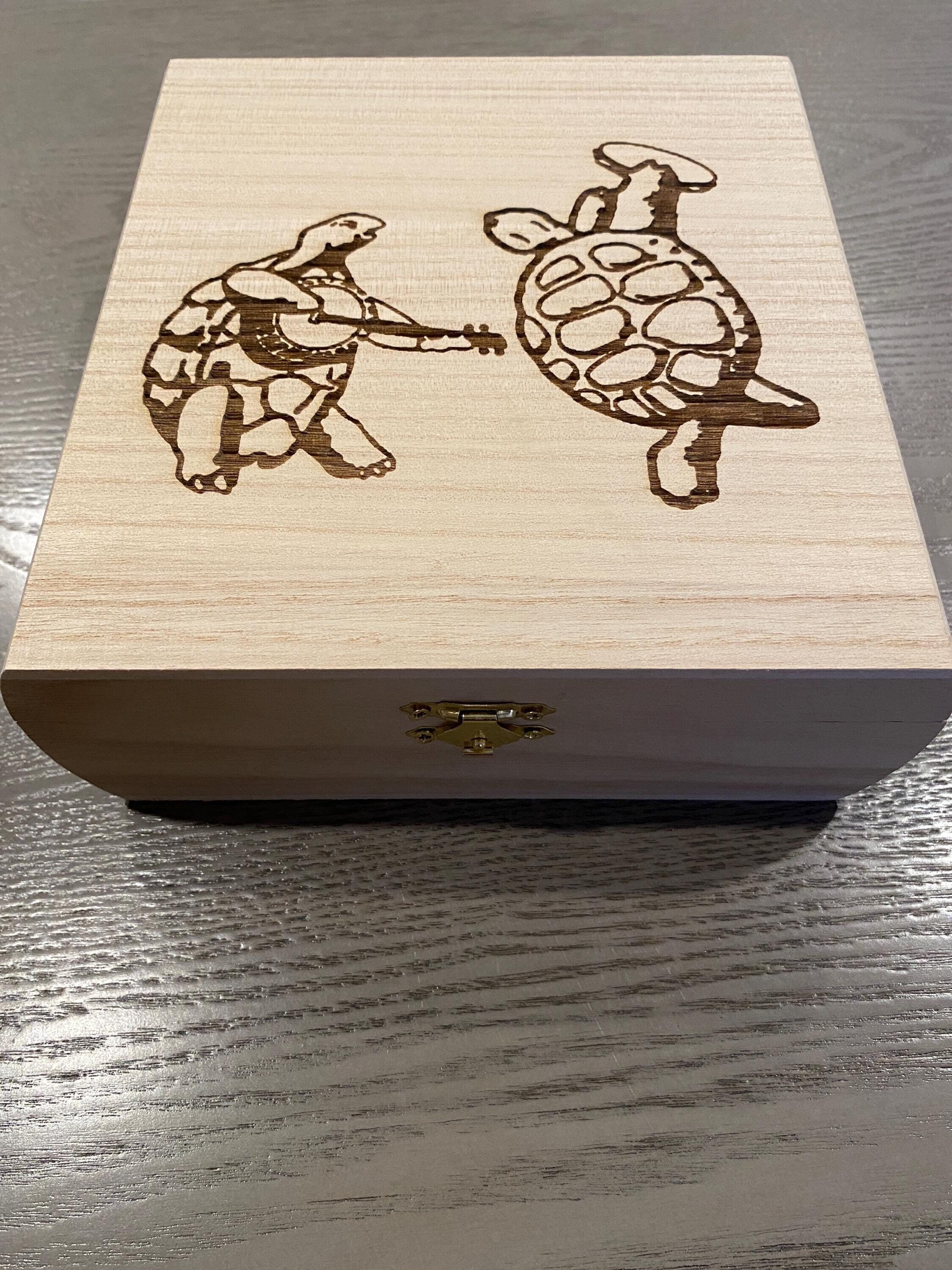 Wood Box Engraved - Terrapin Station - Dancing Turtles - Grateful Dead ...
