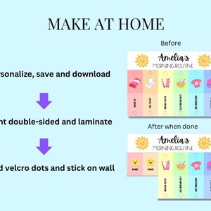 Flip Routine Chart Template Visual Schedule for Kids Editable Routine ...