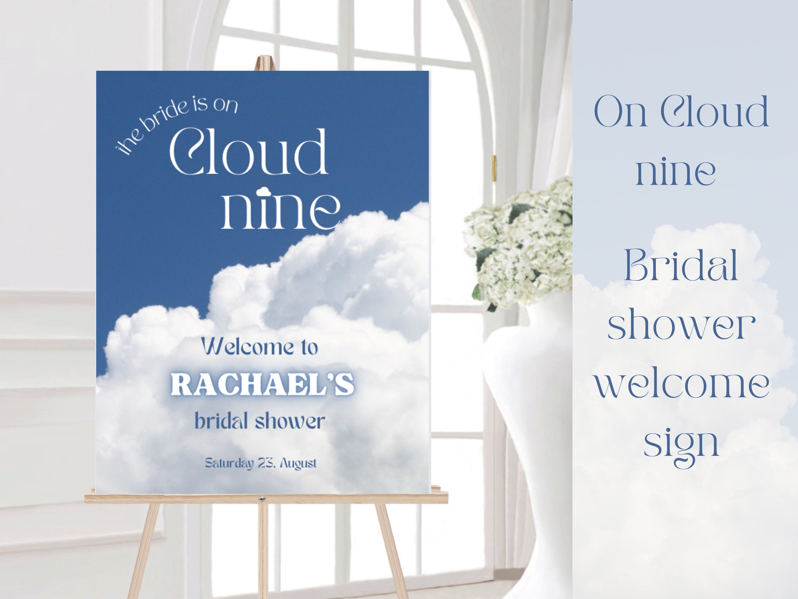 On Cloud Nine Bridal Shower Welcome Sign (digital Download) - Etsy