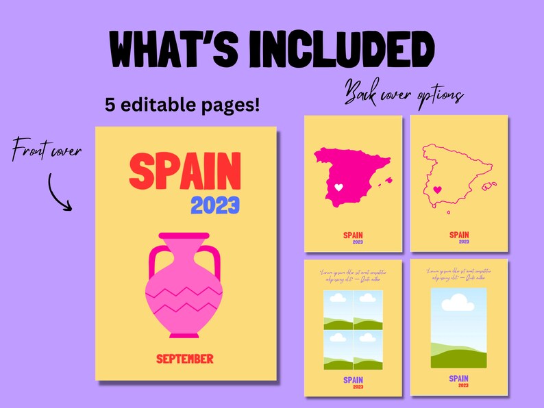 Spain Travel Photo Book Template: DIY Coffee Table Album (canva ...