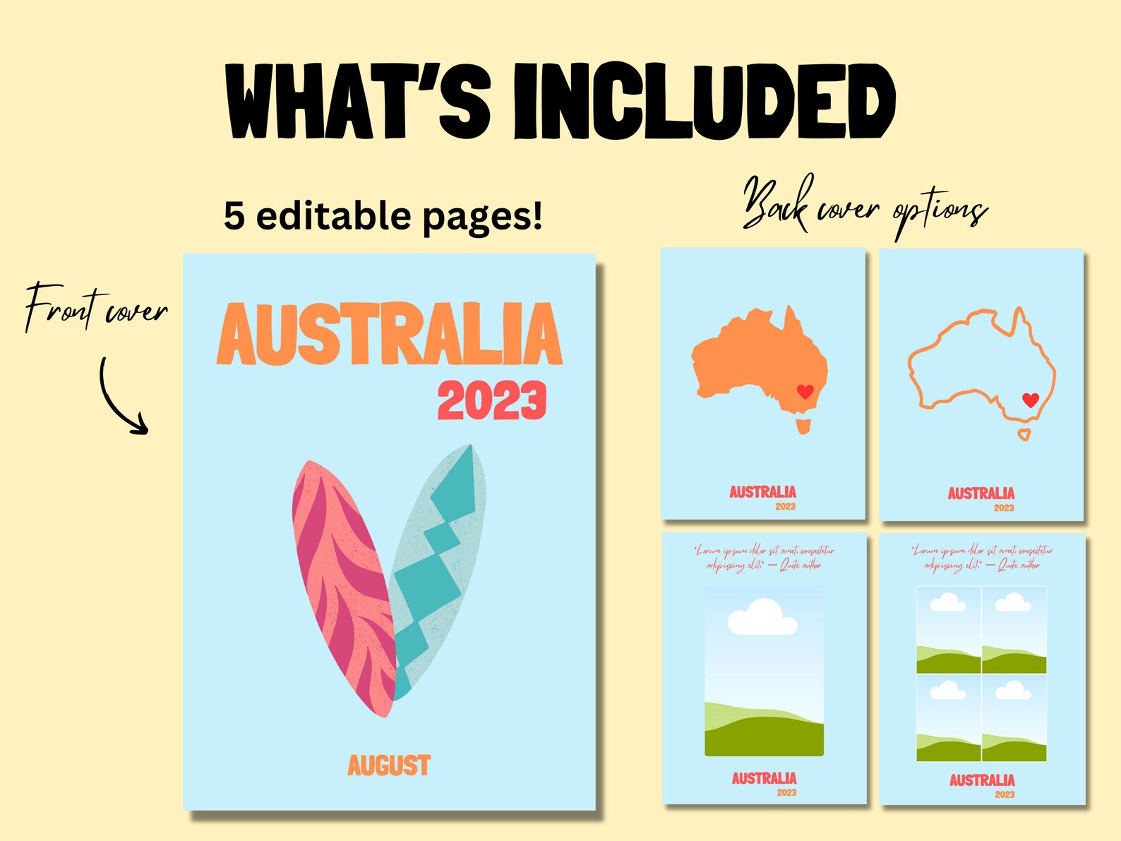 AUSTRALIA Aesthetic Travel Coffee Table Photo Book Template ...
