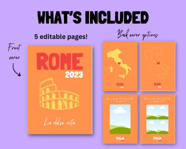 ROME Aesthetic Travel Coffee Table Photo Book Template Personalized ...
