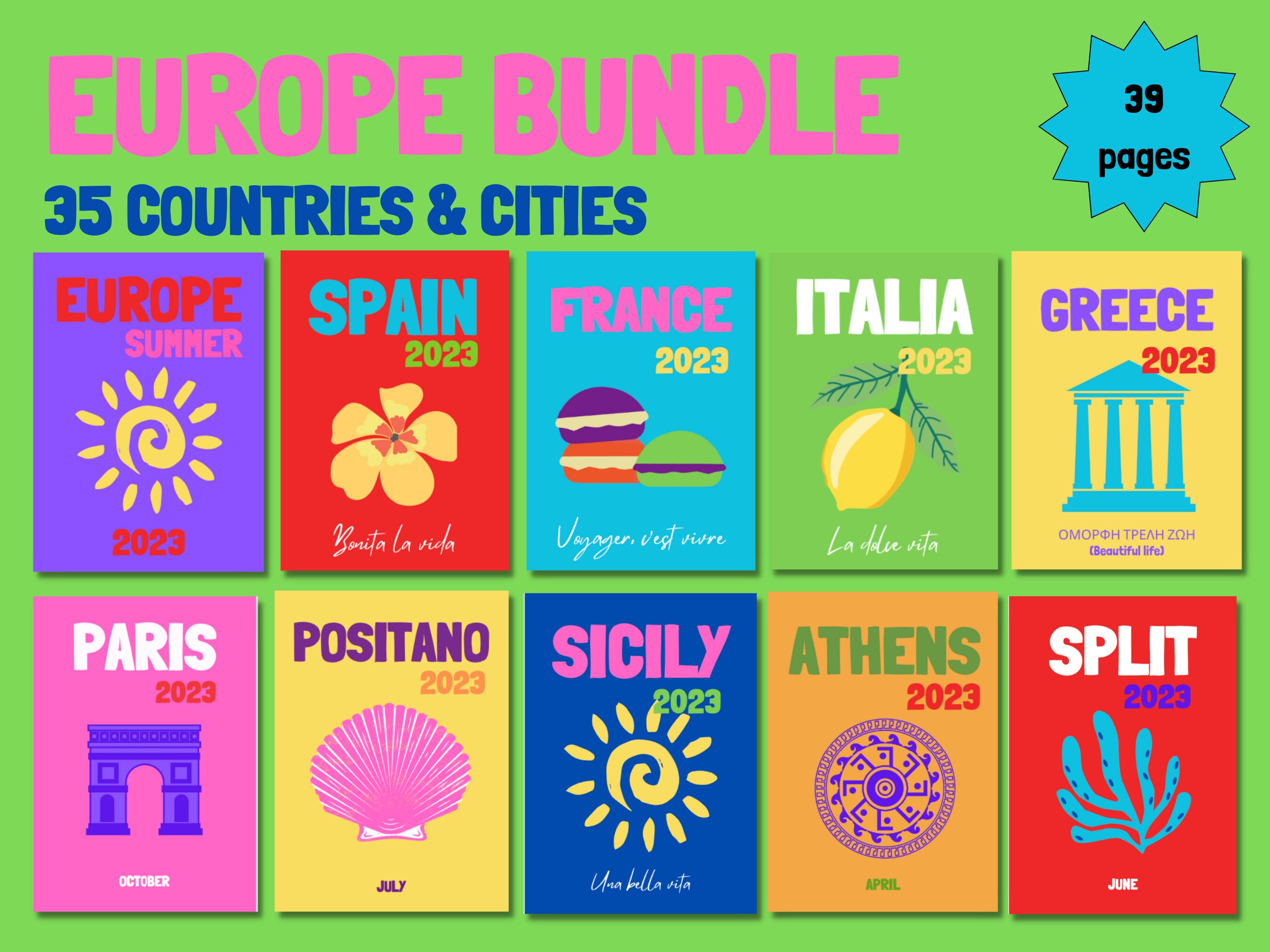 EUROPE Aesthetic Travel Coffee Table Photo Book Cover Template - Etsy