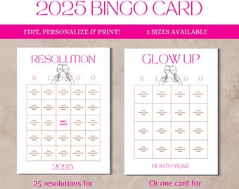 2025 Resolution Bingo Card: New Year Party Game (digital Download) - Etsy
