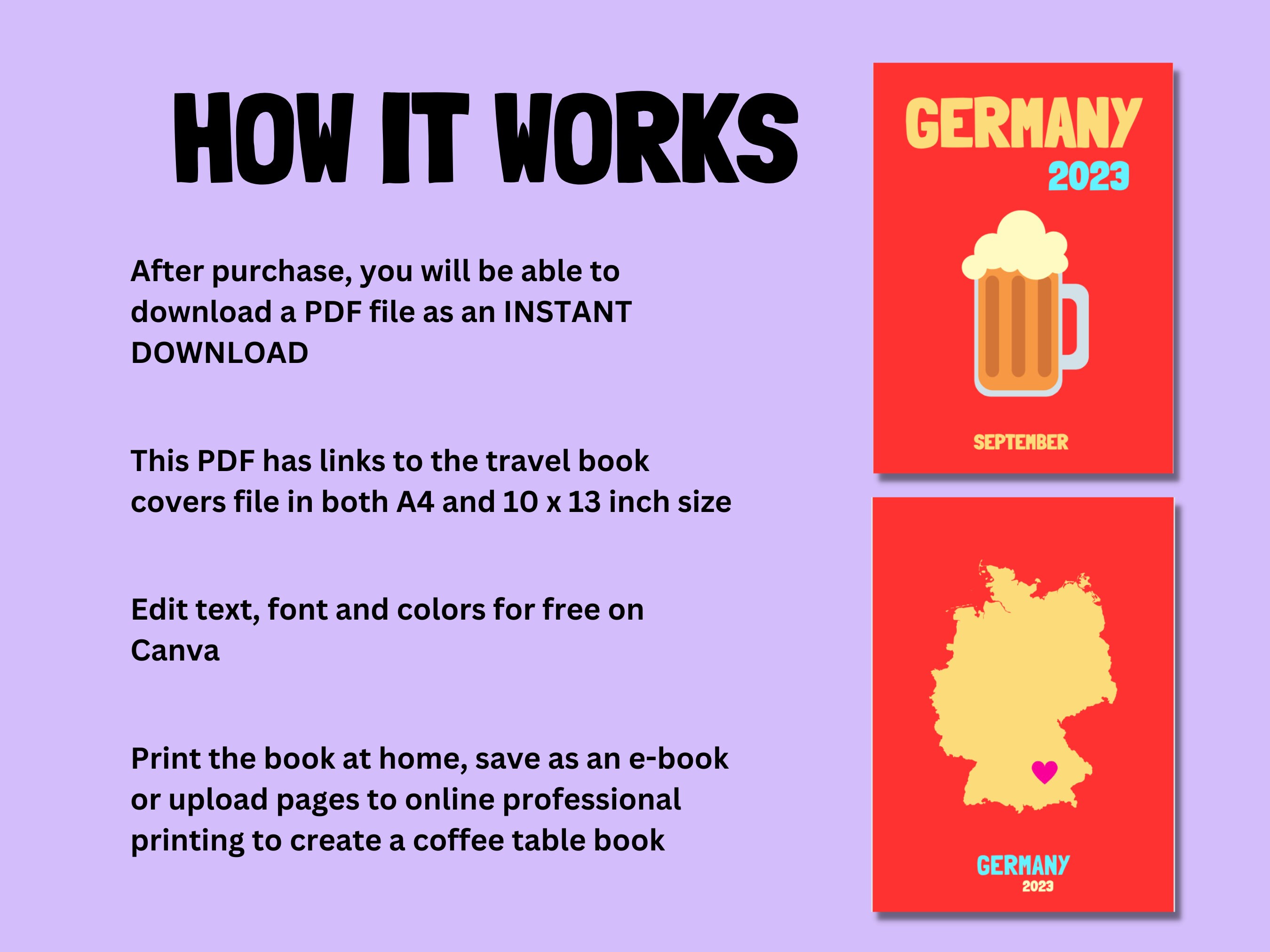 GERMANY Aesthetic Travel Coffee Table Photo Book Template Personalized ...