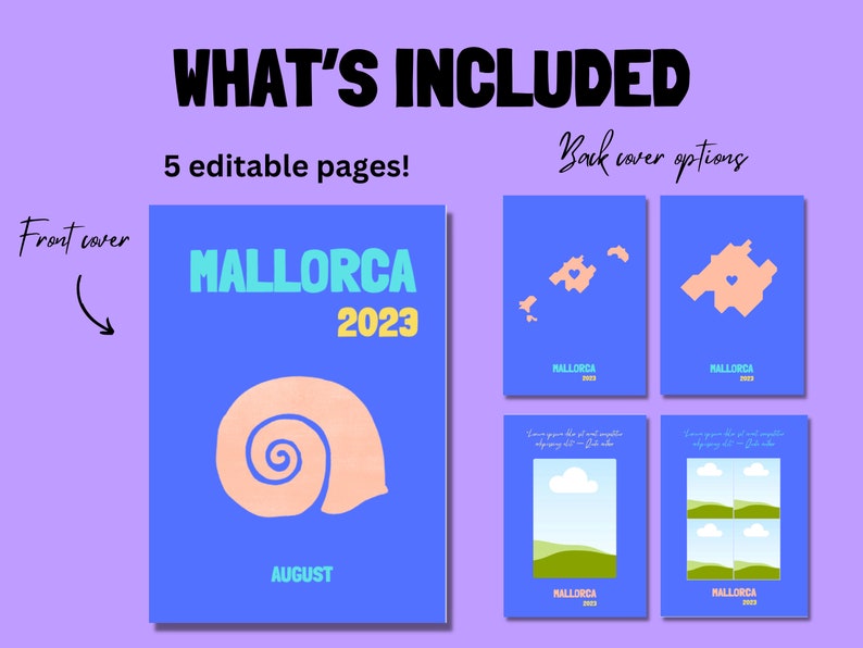 Mallorca Travel Photo Book Template: DIY Coffee Table Album (canva ...