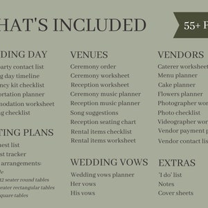 Editable SAGE Day-of Wedding Planner, Personalize Printable Planner ...