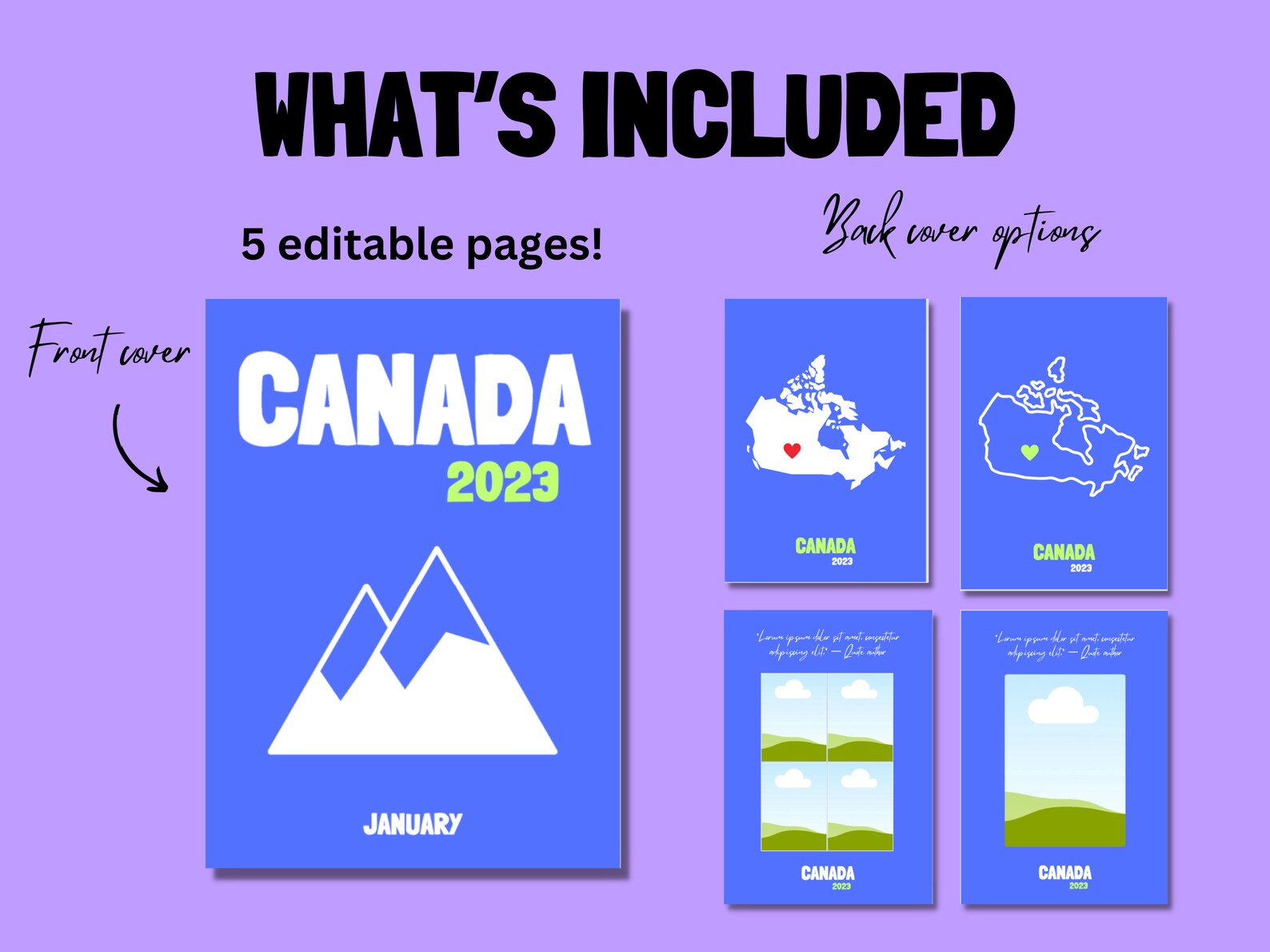 CANADA Aesthetic Travel Coffee Table Photo Book Template Personalized ...