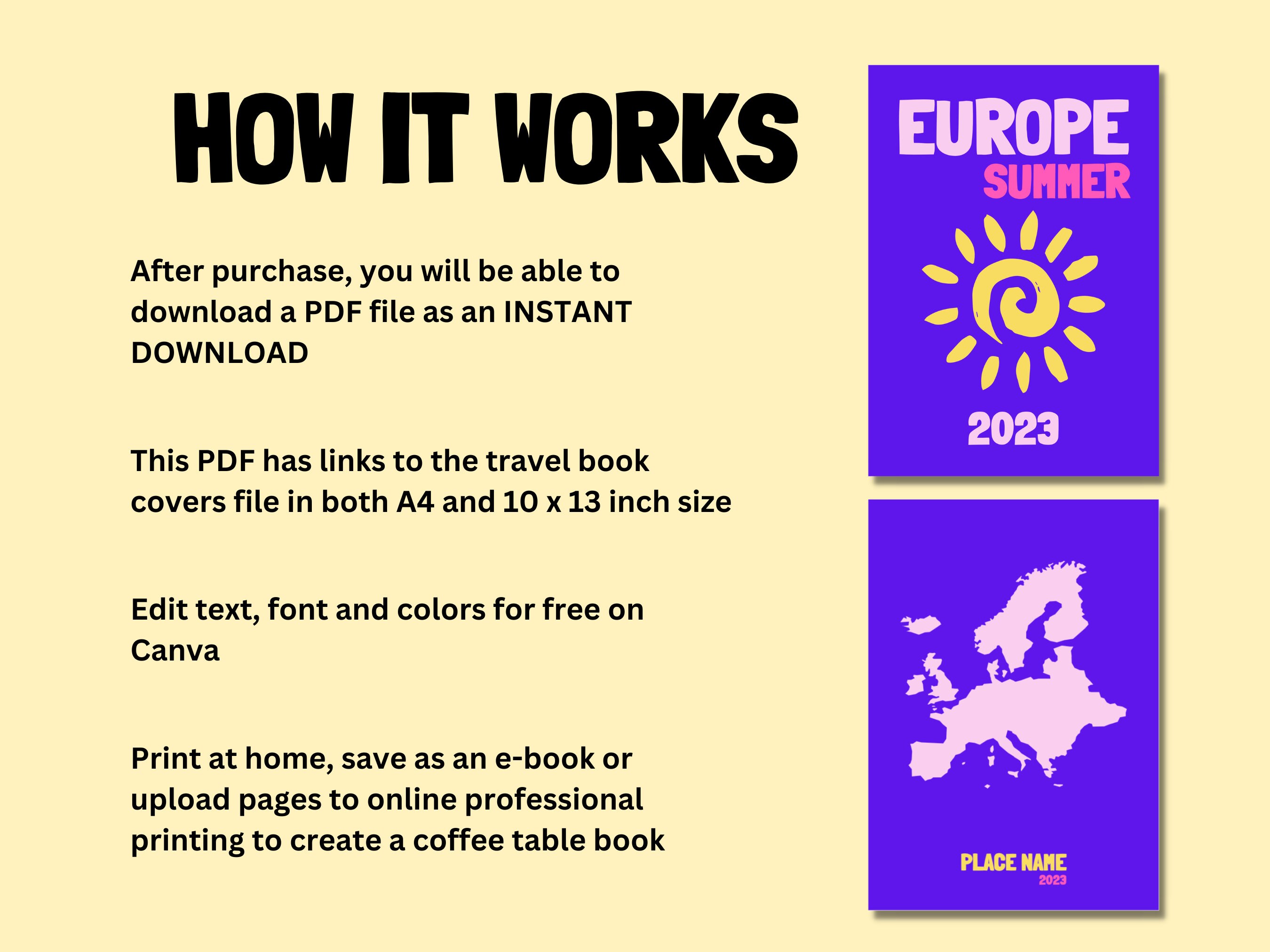 EUROPE Aesthetic Travel Coffee Table Photo Book Cover Template ...