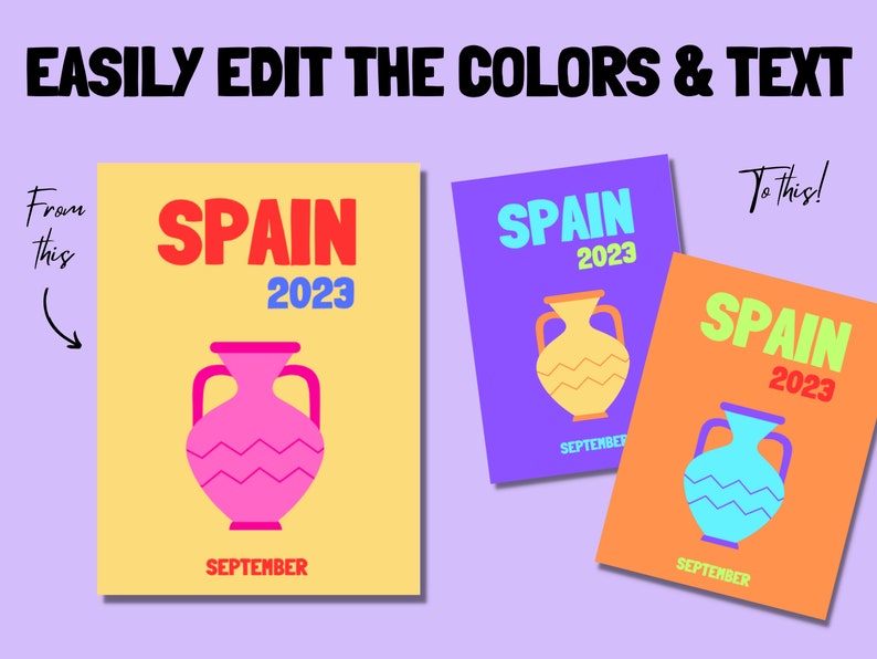 Spain Travel Photo Book Template: DIY Coffee Table Album (canva ...