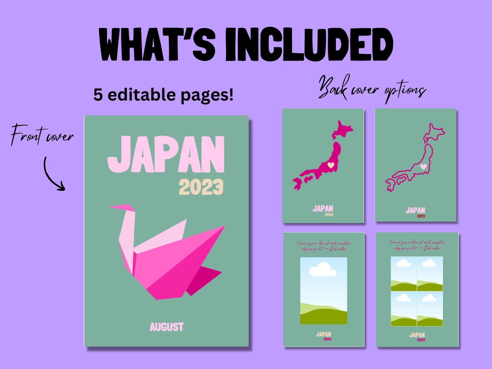 JAPAN Aesthetic Travel Coffee Table Photo Book Template Personalized ...