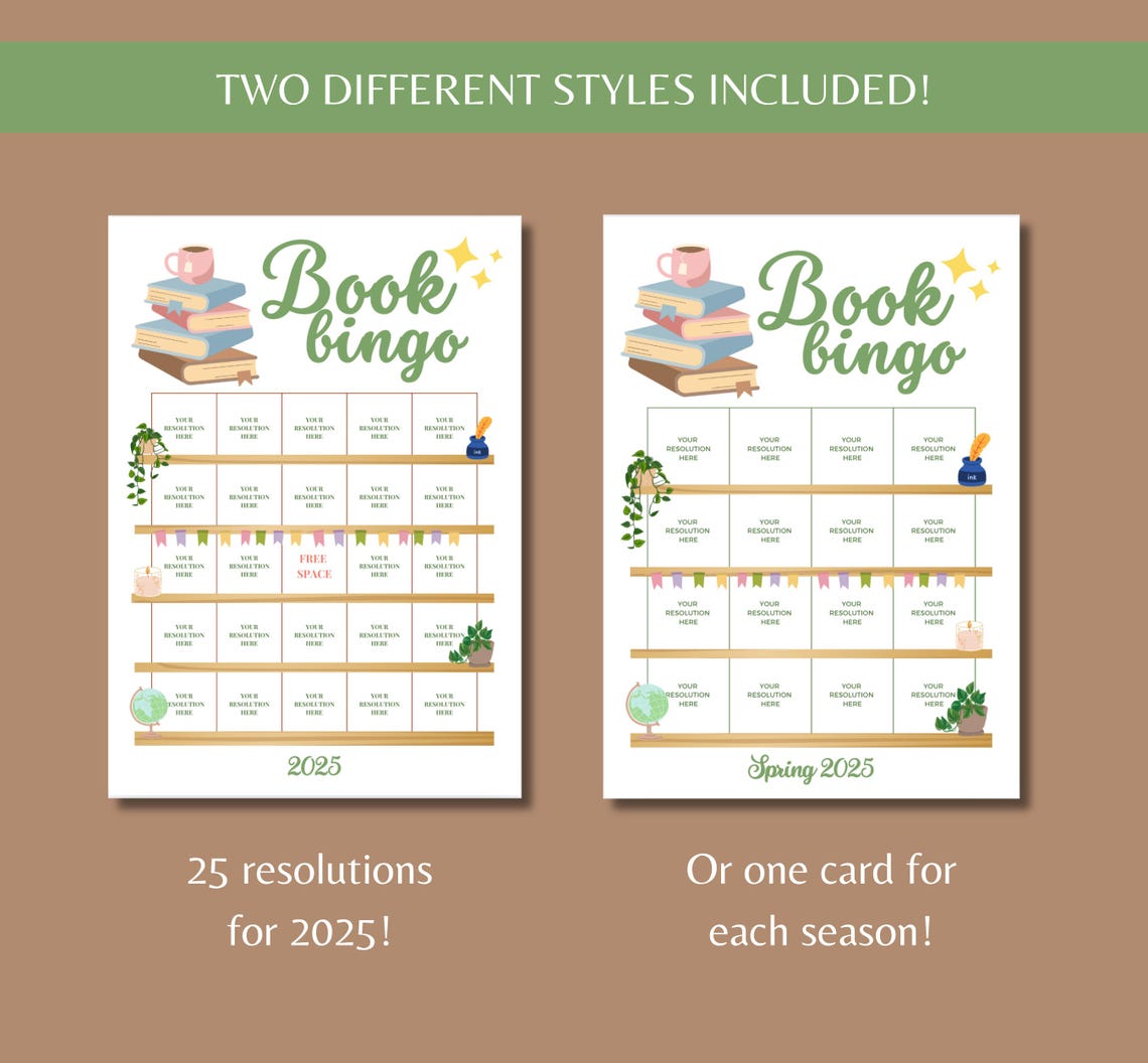 Editable Book Bingo Card 2025: Reading Challenge (digital Download) - Etsy